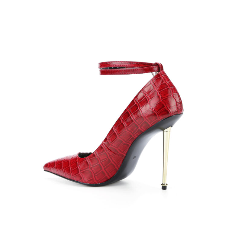 Atomic Croc Embossed Metal |High Heel Pumps | Nadineb Shoes