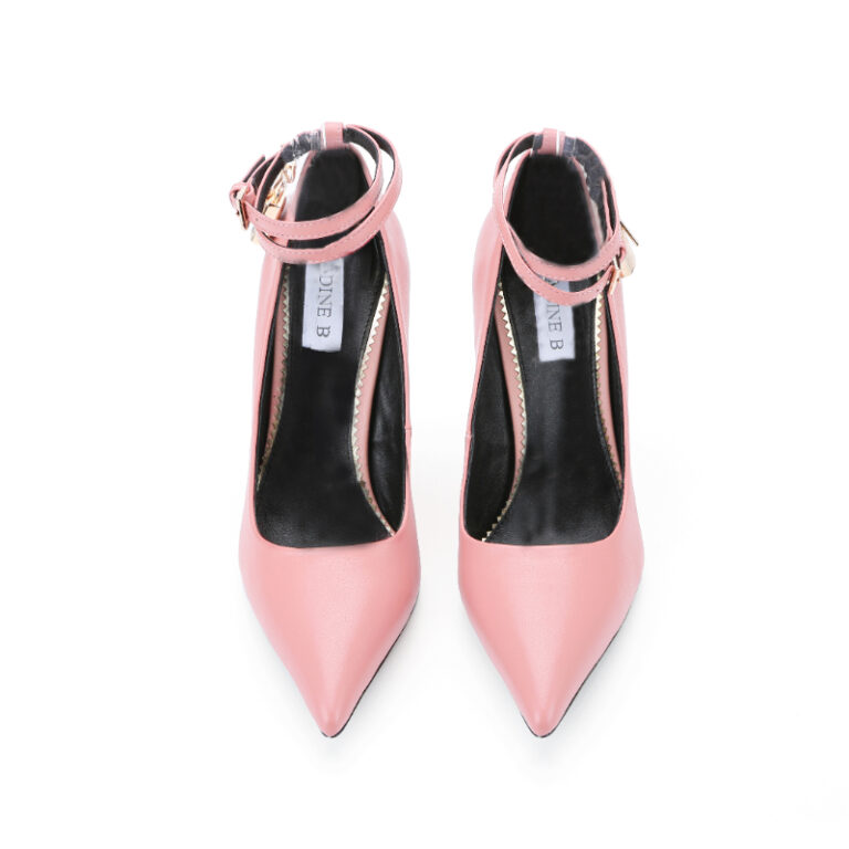 Atomic Metal High Heel Pointed Toe P Lock Leather Pumps Powder Pink ...